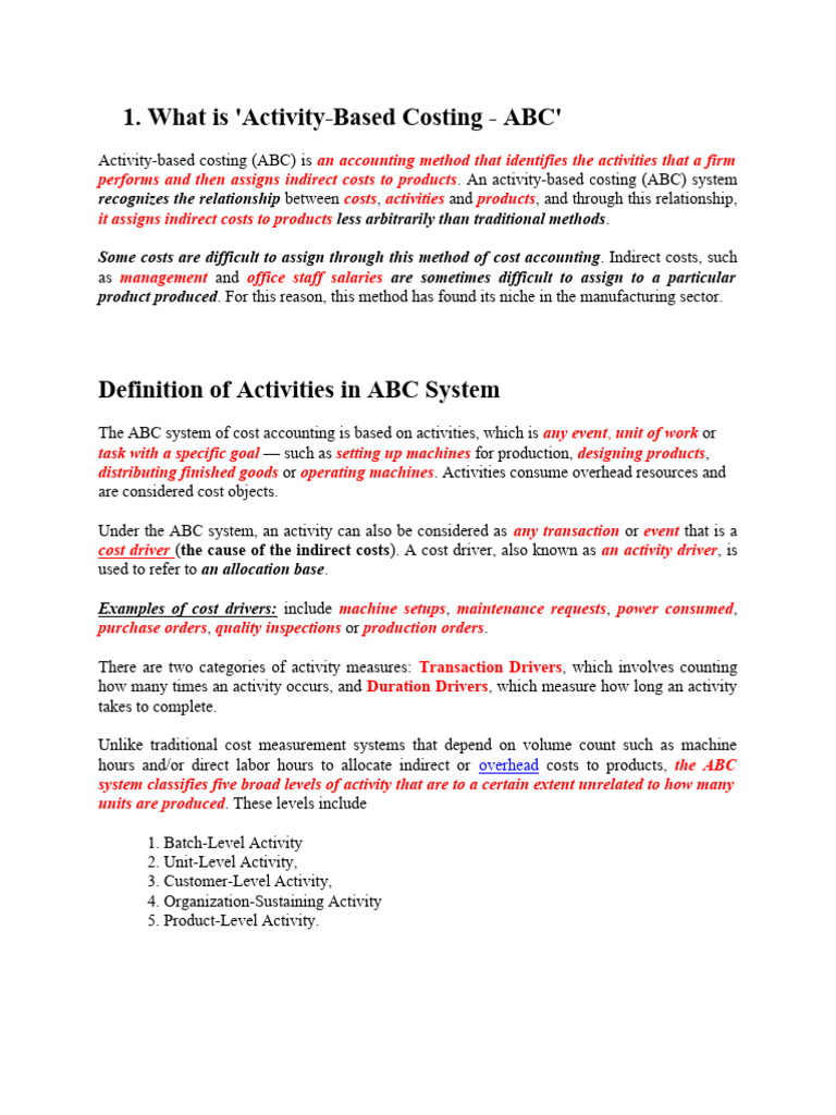 Part - 3 - Abc Costing | PDF | Business | Business Economics