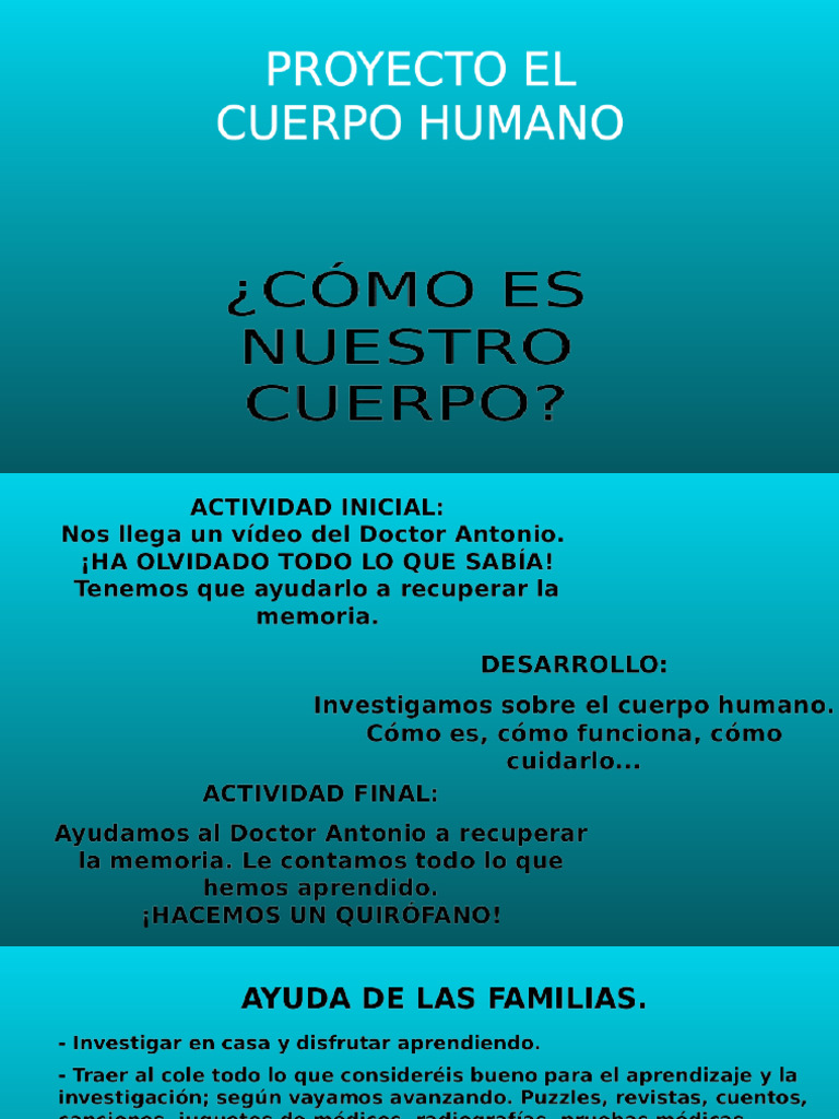 Proyecto El Cuerpo Humano | PDF