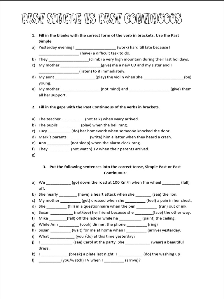 Past Simple Vs Past Continuous | PDF | Linguistics | Grammar