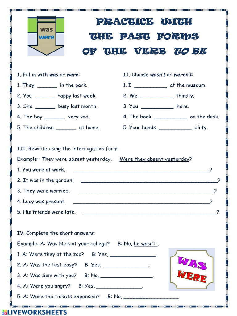 Was Were Exercises | PDF