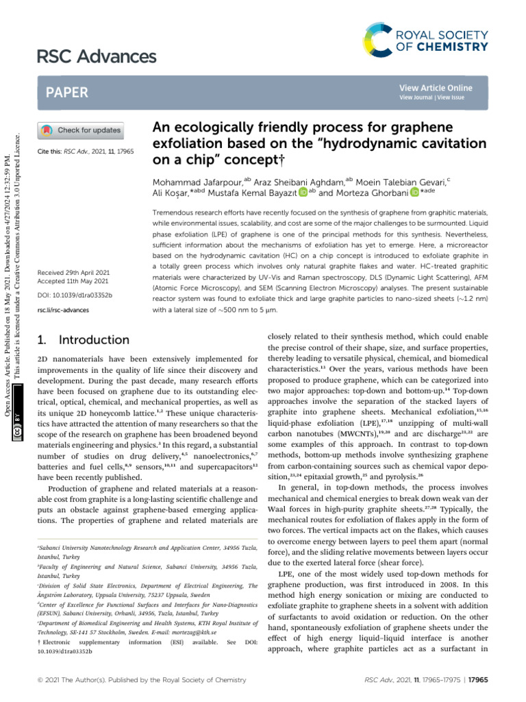 RSC Advances: Paper | PDF | Graphene | Graphite