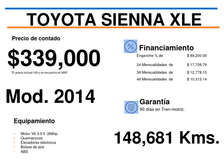 Ficha Tecnica Sienna 14 PDF | PDF