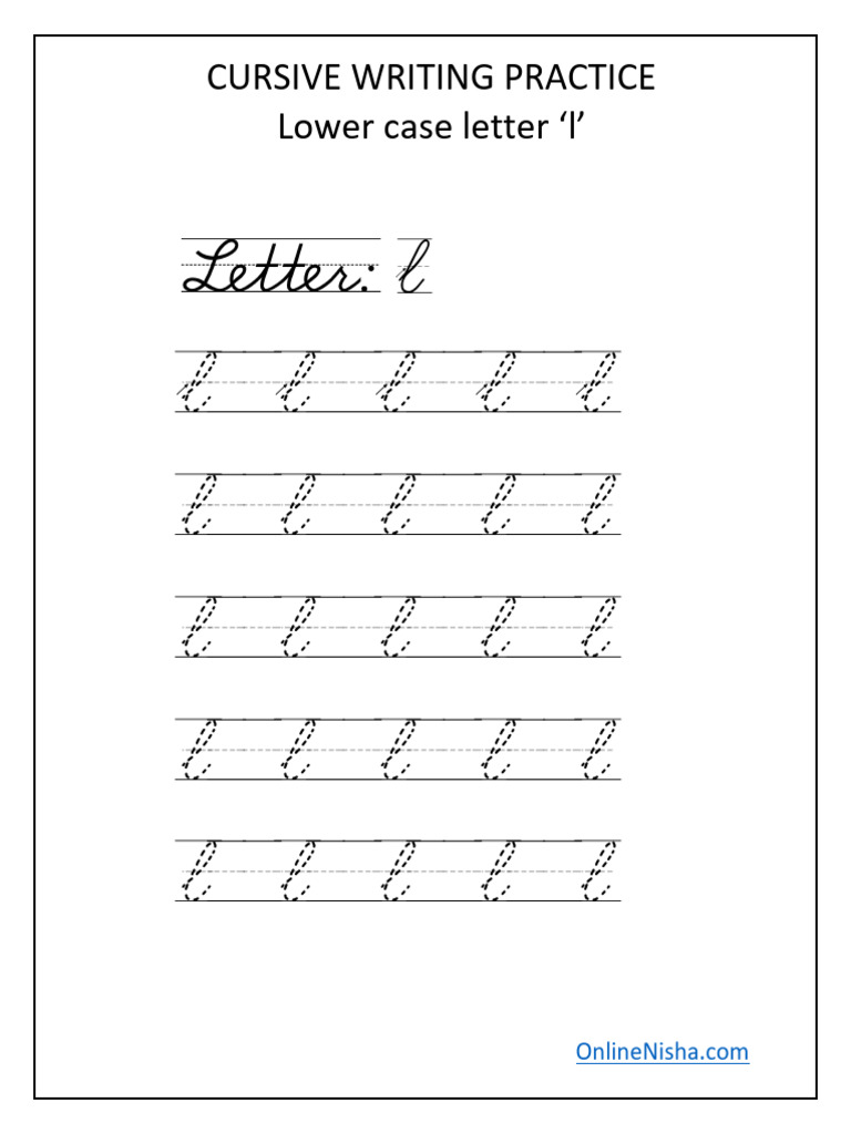 Cursive Lowercase L | PDF