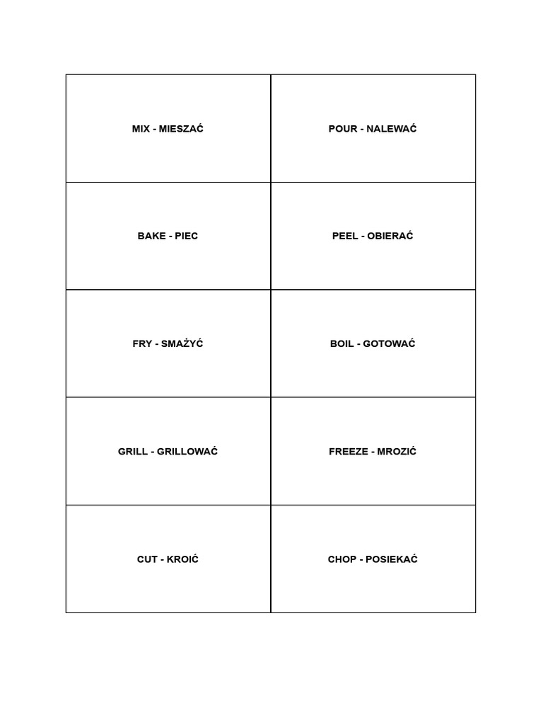 Charades - Cooking Verbs | PDF