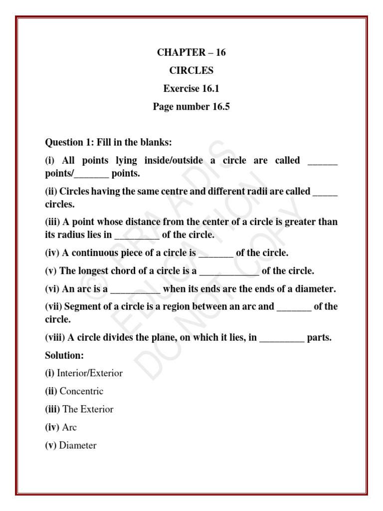 Chapter 16 | PDF | Circle | Perpendicular