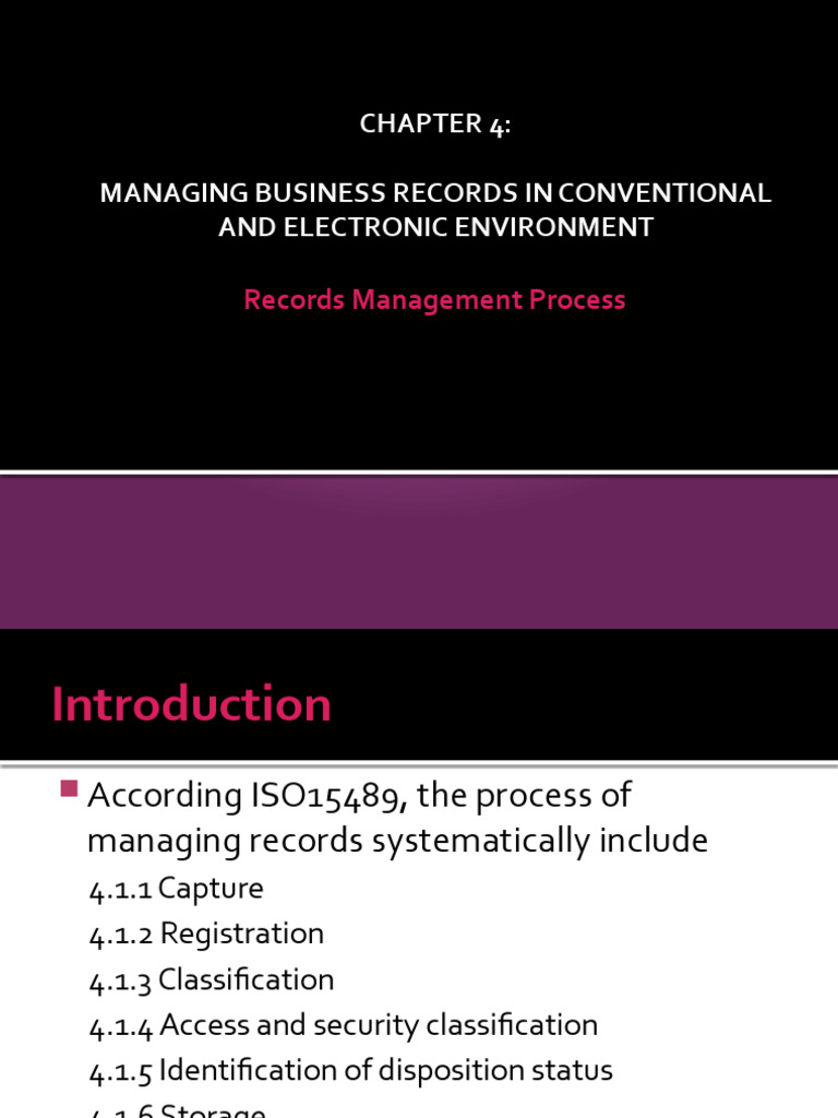 CHAPTER 4-Mgt of Record in Conventional&Electronic Environment | PDF | Punctuation | Records ...