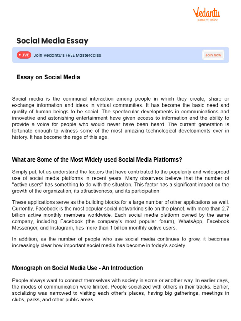 Social Media Essay | PDF
