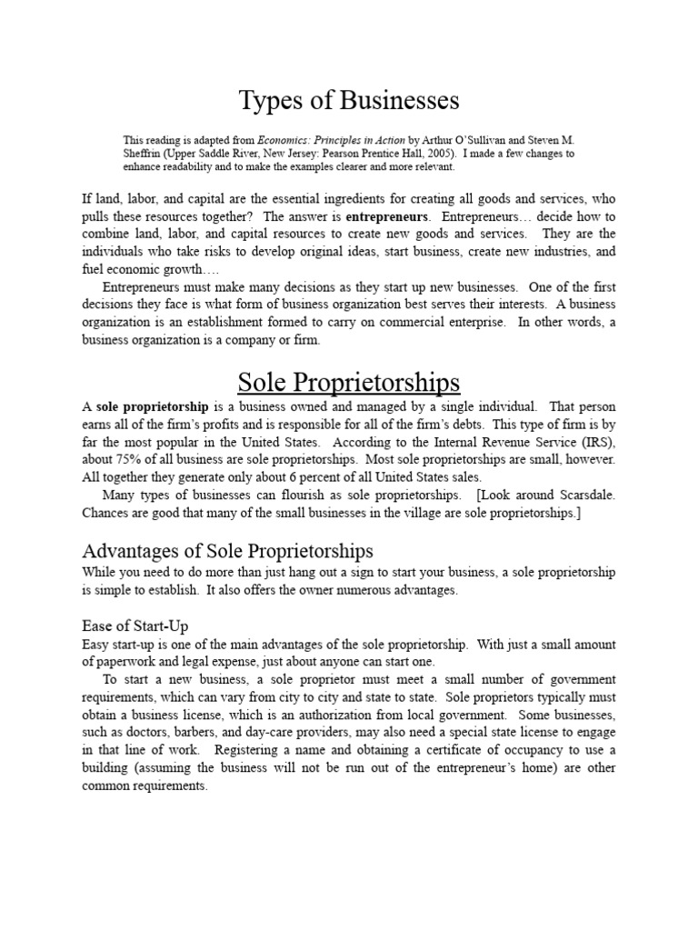Business Types | Download Free PDF | Corporations | Partnership