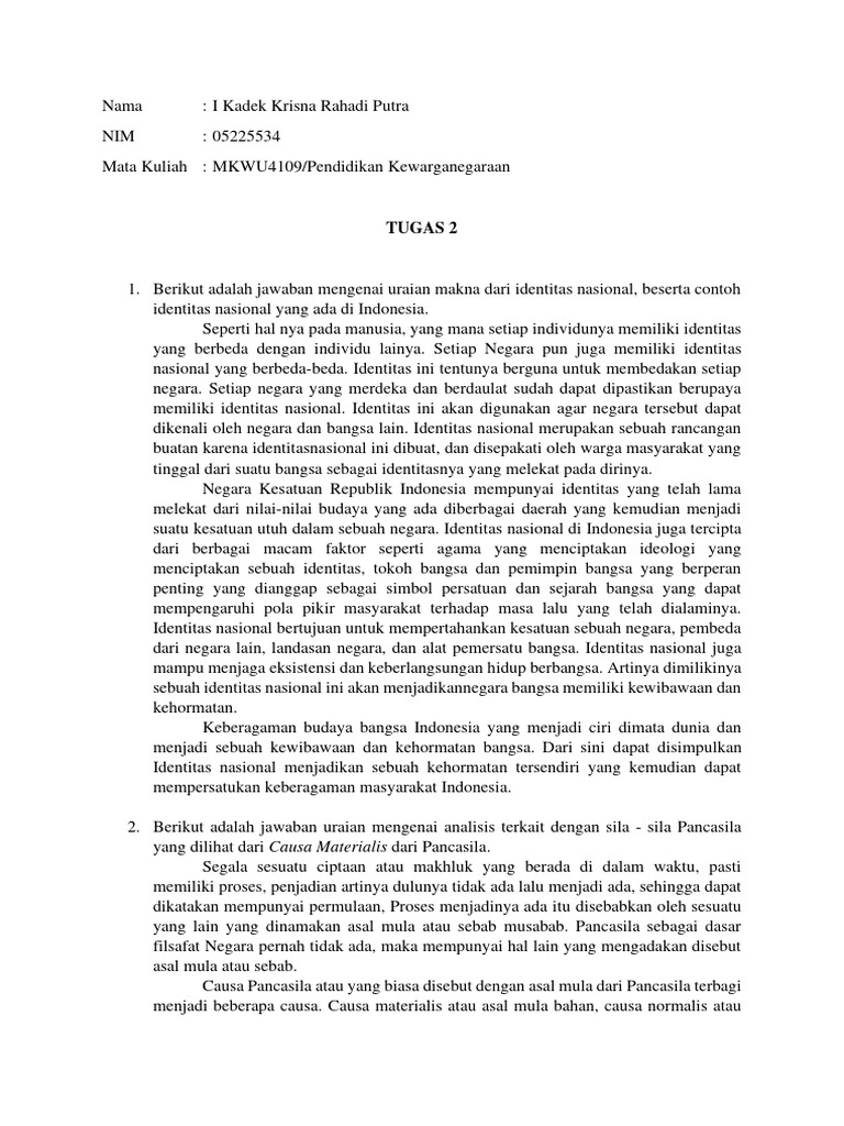 MKWU4109 - Pendidikan Kewarganegaraan | PDF