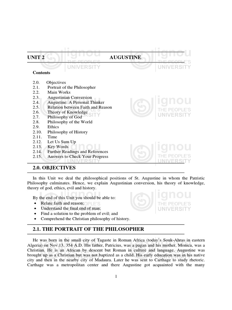 AUGUSTINE | PDF | Augustine Of Hippo | Reason