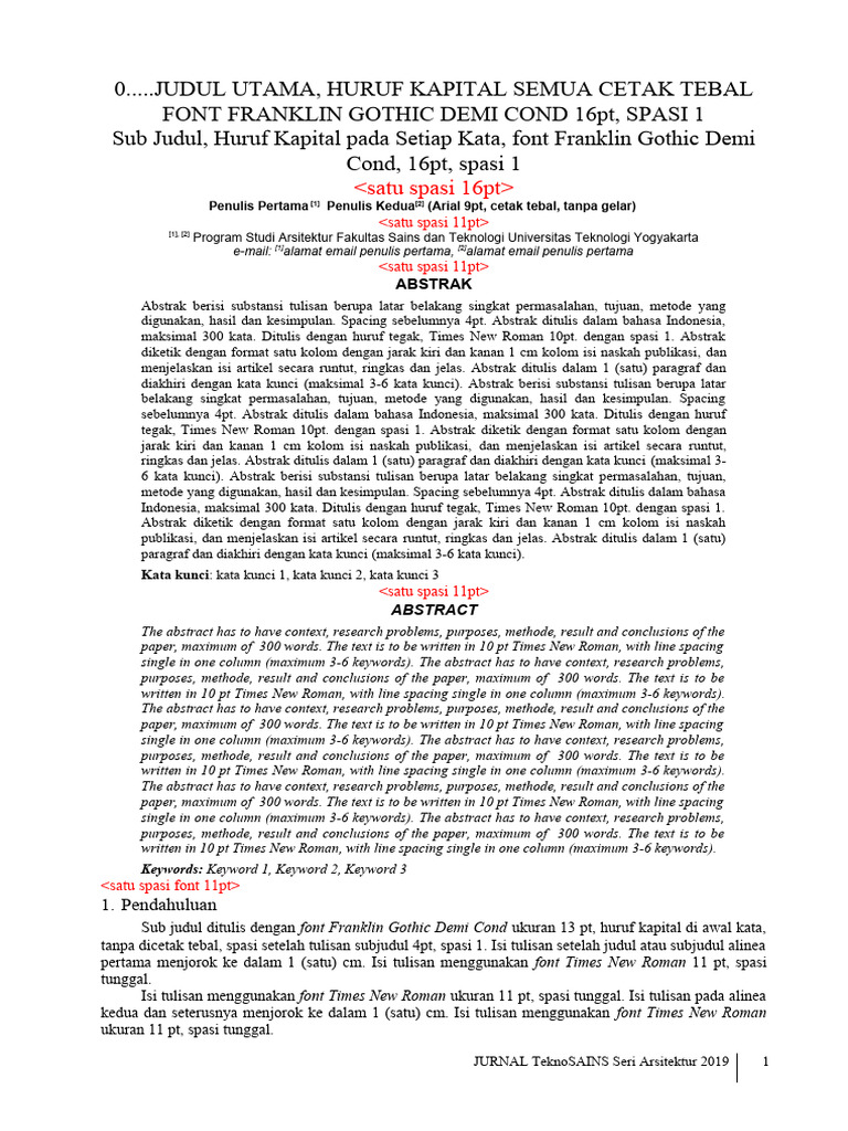 Panduan Format Naskah Publikasi | PDF