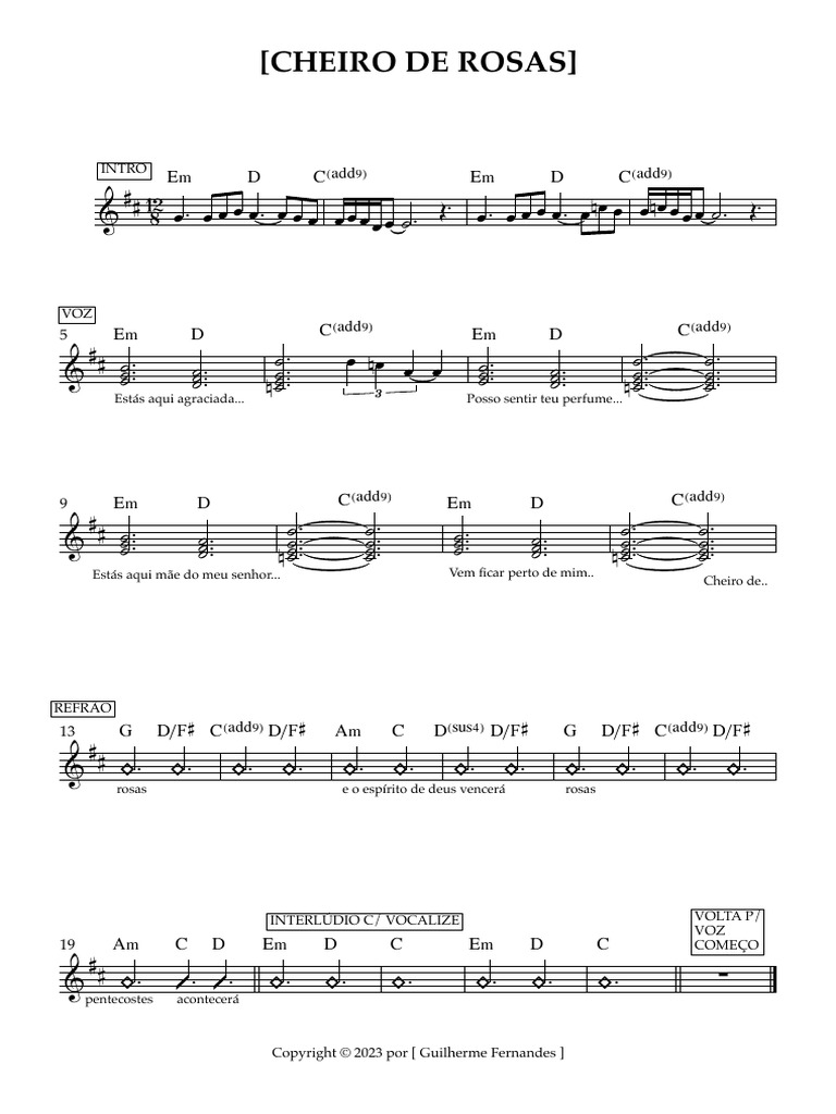 (CHEIRO de ROSAS) - Partitura Inteira | PDF