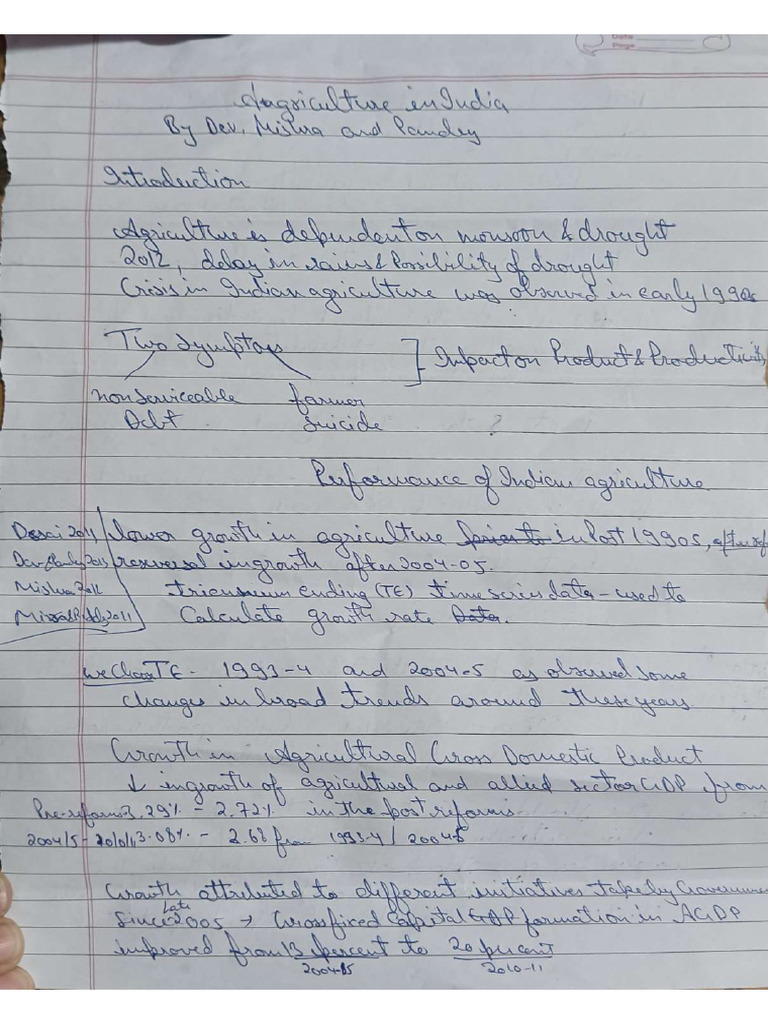 Agriculture in India by Dev, Mishra and Pandey | PDF