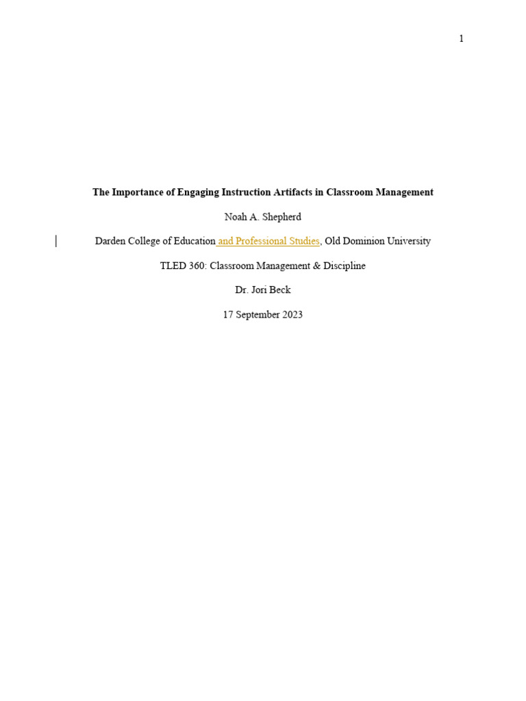 Shepherd Engaginginstructionartifacts JB | PDF | Teaching Method ...