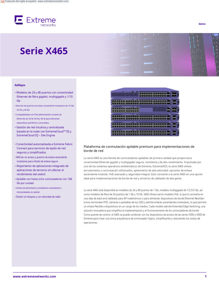 X465 DS X465 1 en-US Extreme Datasheet - En.es | PDF | Red de ...
