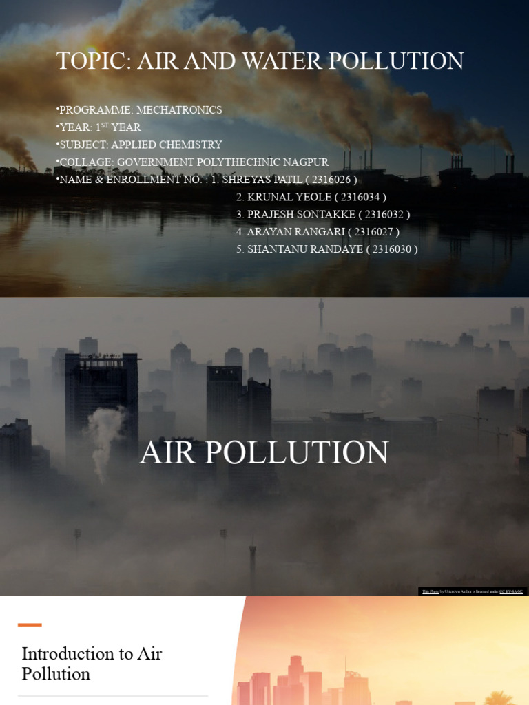 Presentation On Air and Water Pollution | PDF | Water Pollution | Air ...