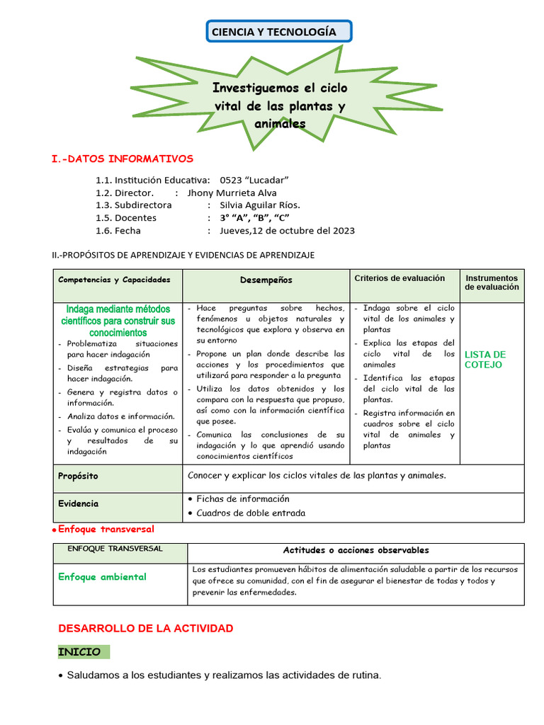 Ciclos Vitales de Plantas y Animales | PDF | Plantas | Vida