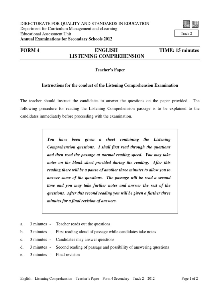 English f4 t2 2012 | PDF