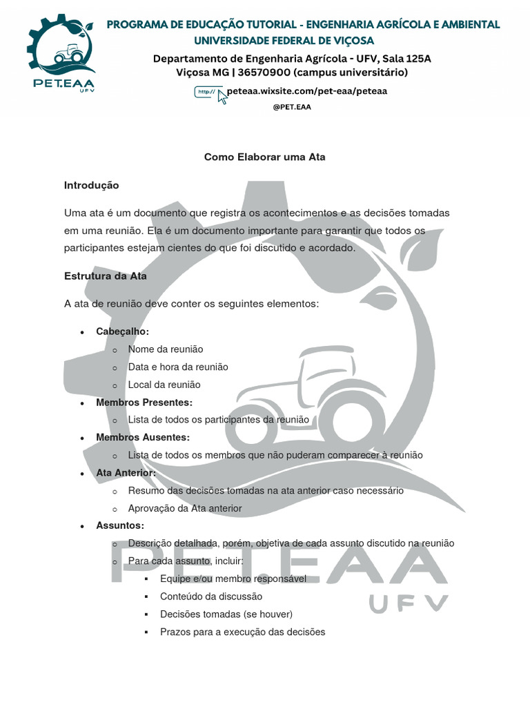 Como Elaborar Uma Ata | PDF
