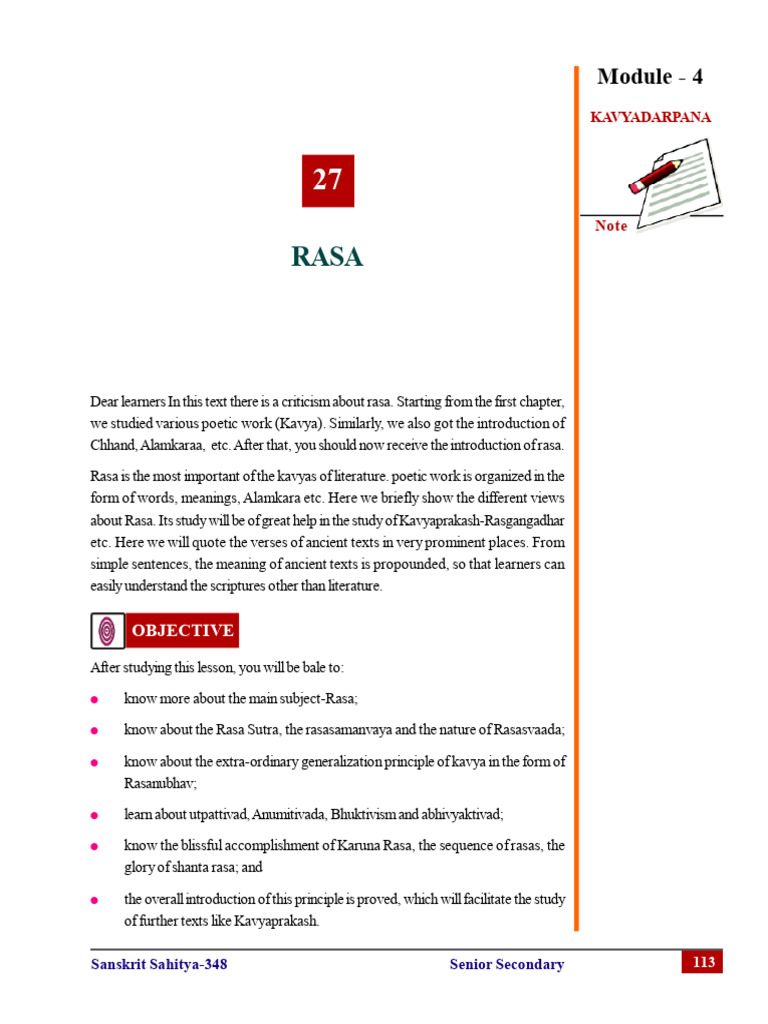 Understanding Rasa in Sanskrit Poetry | PDF | Knowledge