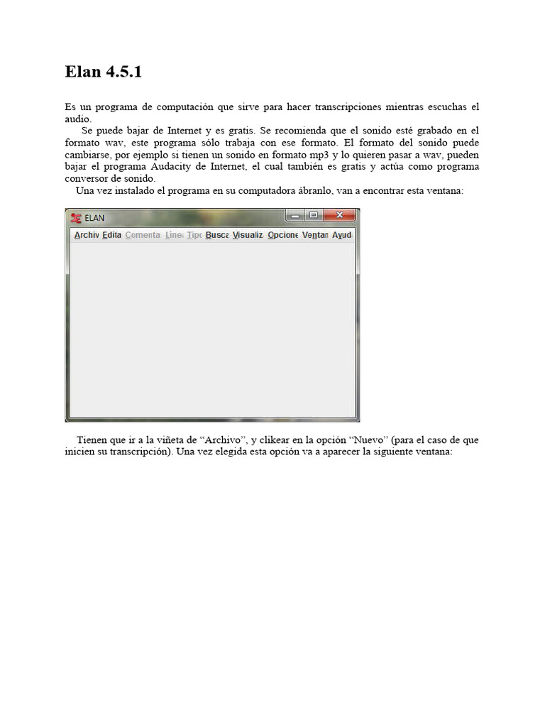 Guía Elan | PDF | Archivo de computadora | Ventana (informática)