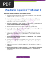 Quadratic Equations Word Problems Worksheet | PDF