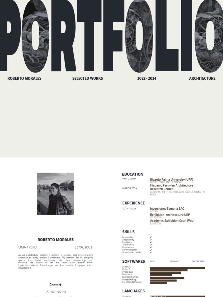 Architecture portfolio - Roberto Morales Nalda - 2022-2024 | PDF