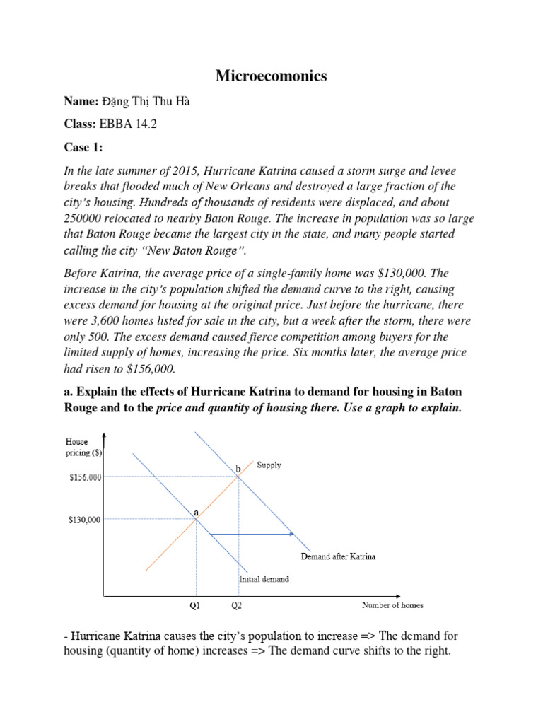 Economic Impact of Hurricane Katrina and Bees | PDF | Demand | Supply ...