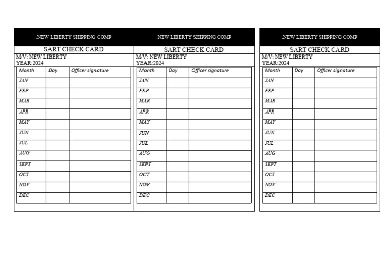 Sart Check Card 2024 | PDF