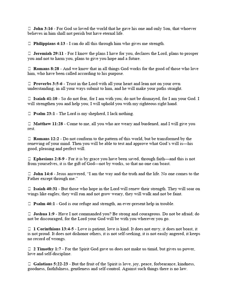 50 Bible Verses NIV | Download Free PDF | Jesus | Logos (Christianity)