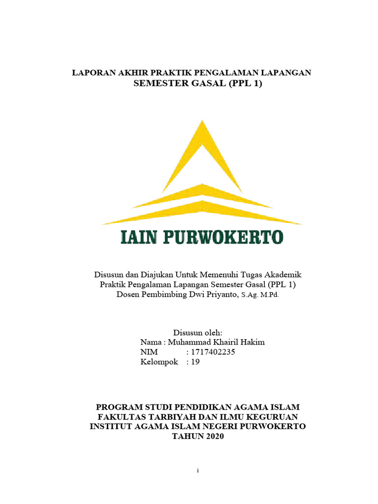 Contoh LAPORAN AKHIR PPL 1 - 1717402235 - Muhammad Khairil Hakim | PDF