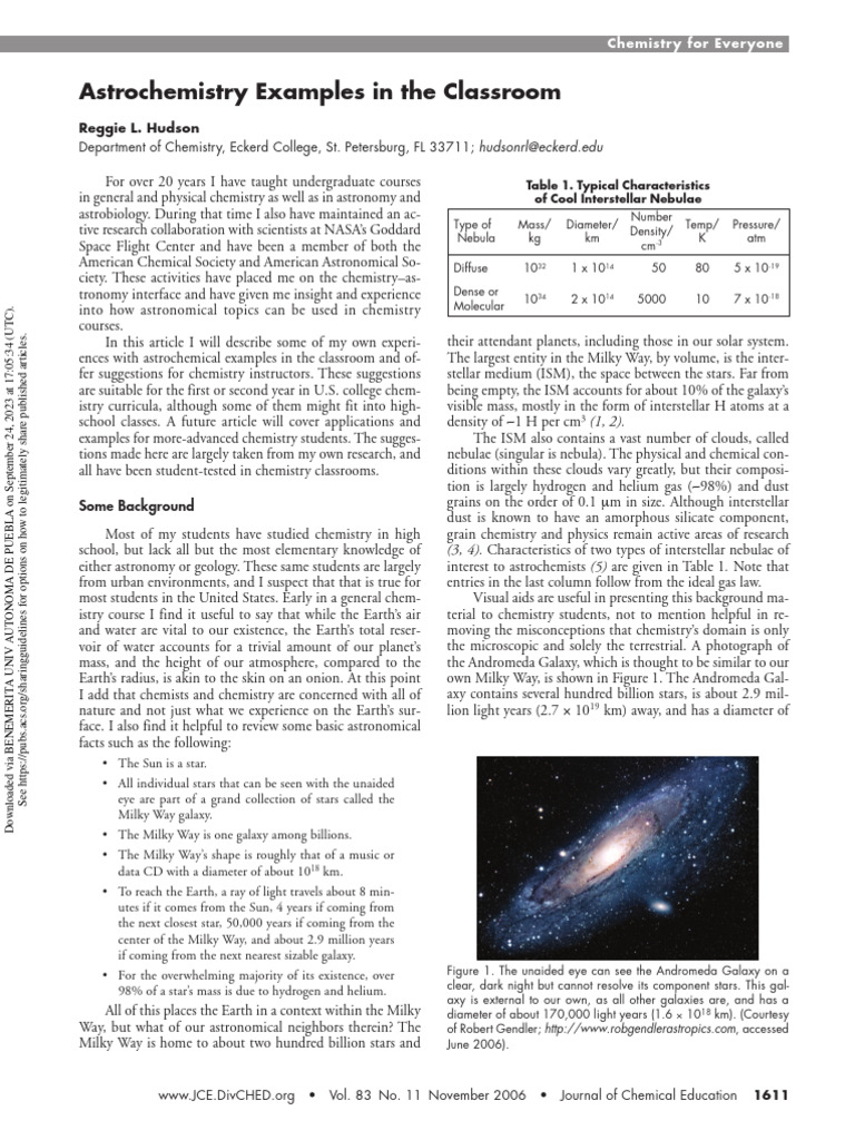 Astrochemistry Examples in The Classroom: Reggie L. Hudson | PDF ...