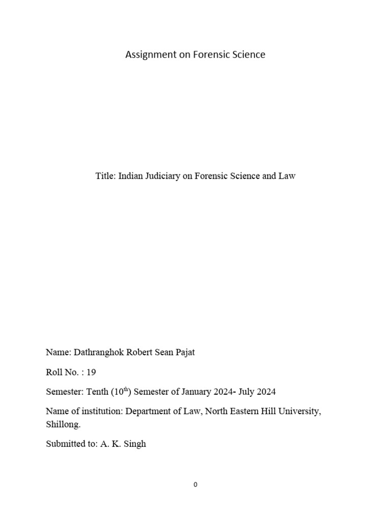 Assignment On Forensic Science | Download Free PDF | Forensic Science ...