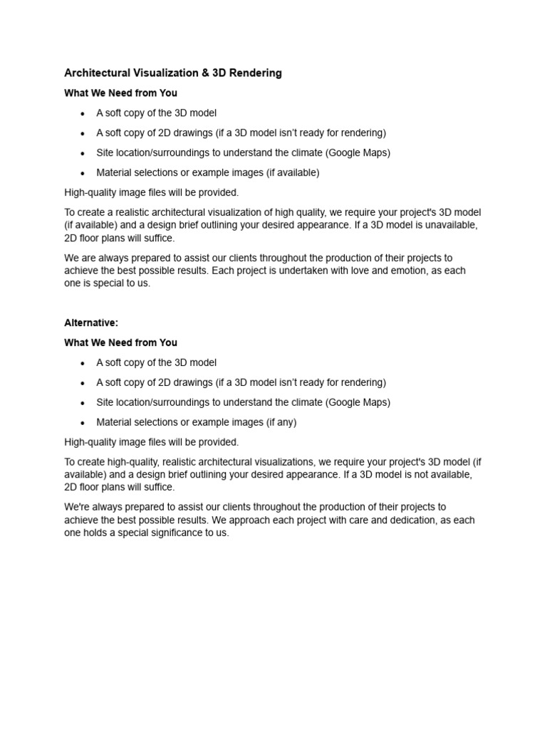 3D Rendering Requirements for Visualization | PDF | Games & Activities ...