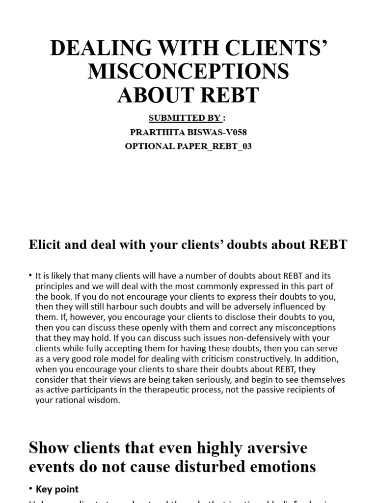 Rebt 03 | PDF | Rational Emotive Behavior Therapy | Psychotherapy