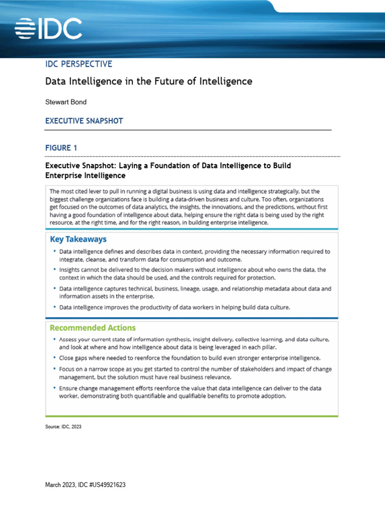 Data Intelligence: Future of Enterprise | PDF | Data | Metadata