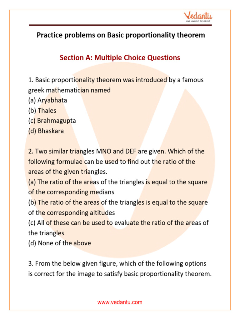 Basic Proportionality Theorem | Download Free PDF | Triangle | Area