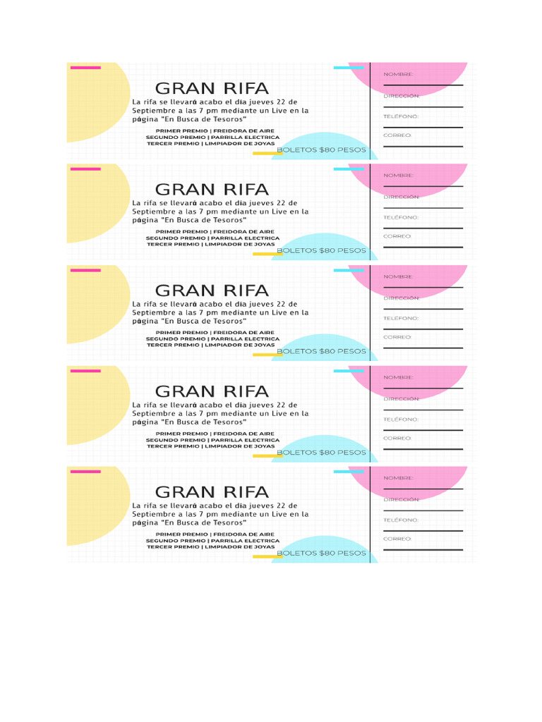 Plantilla de Rifa | PDF