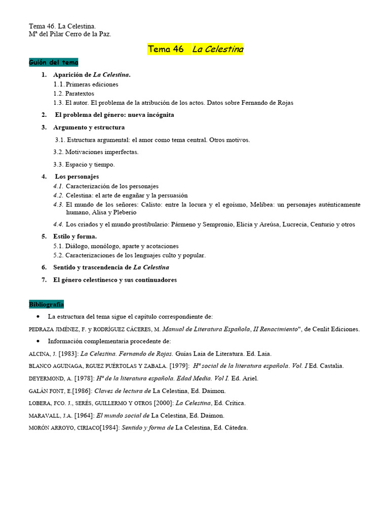 T46. La Celestina2019 | PDF