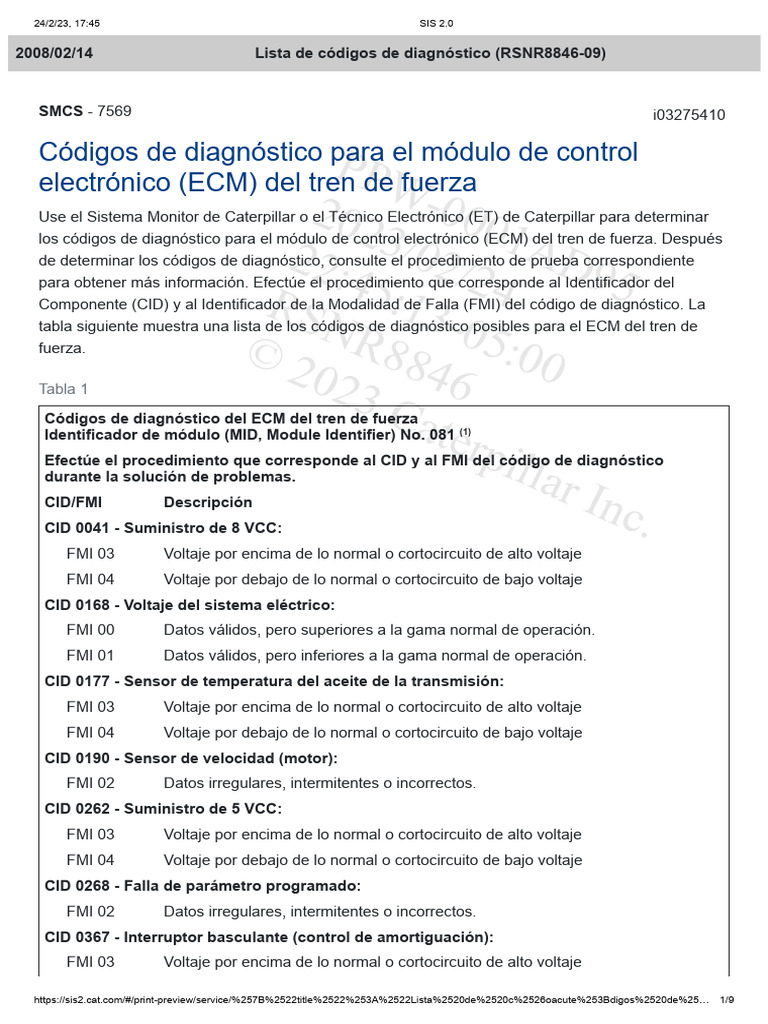 Lista de Códigos de Diagnóstico | Descargar gratis PDF | Electrónica | Red eléctrica