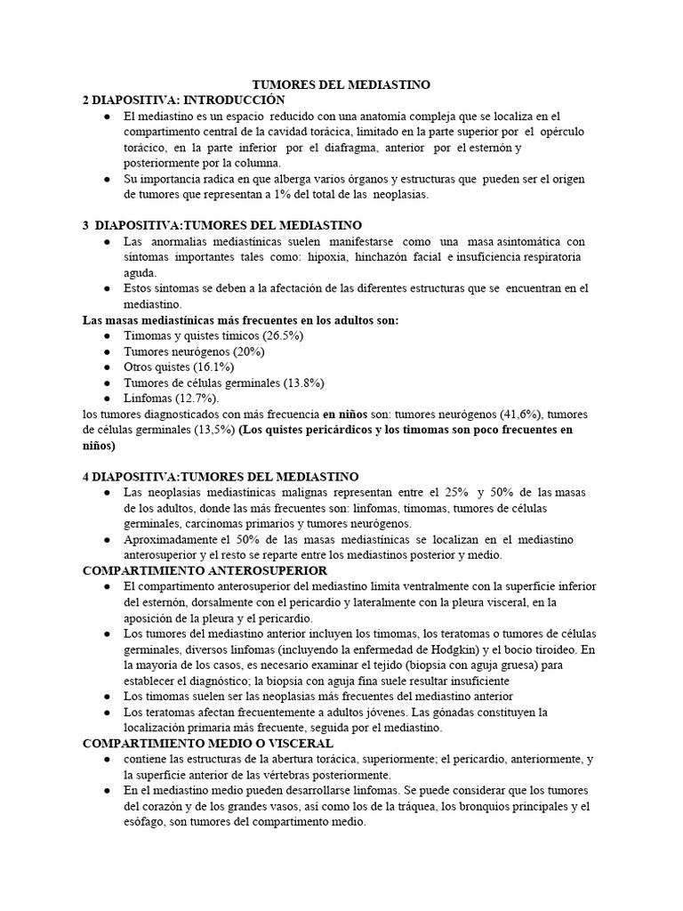 Tumores de Mediastino Expo | PDF | Cáncer | Neoplasias