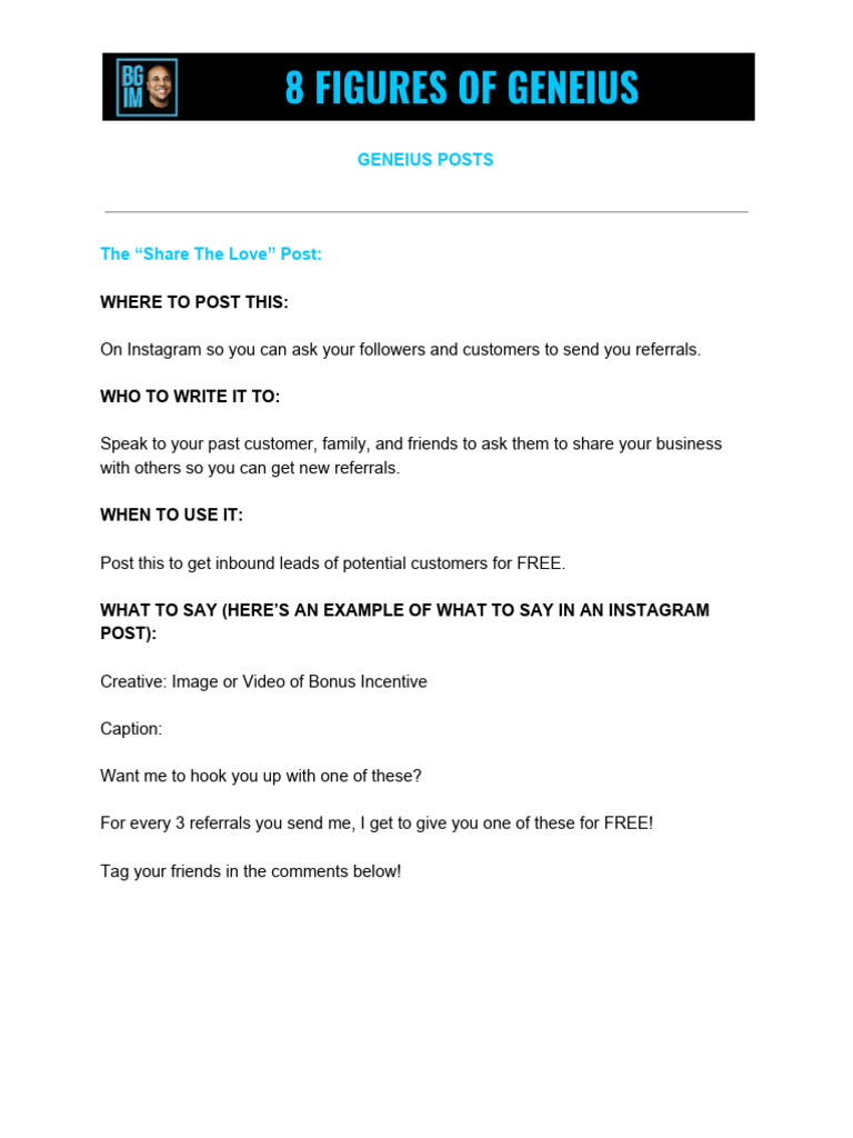 Instagram Referral Post Guide | PDF