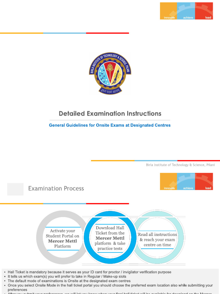 Instructions For Exams EC3 | PDF