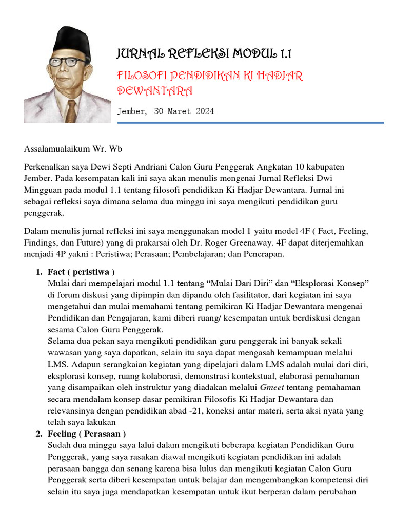 JURNAL REFLEKSI MODUL 1 - Dewi Septi Andriani - CGPAK10 | PDF | Karier & Perkembangan ...