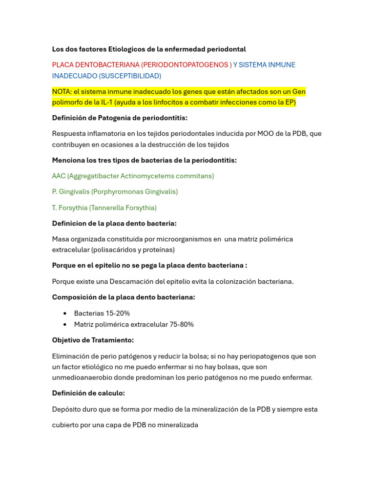 GUIA DE PERIO 2 PARCIAL (1) | PDF | Especialidades Medicas | Medicina CLINICA
