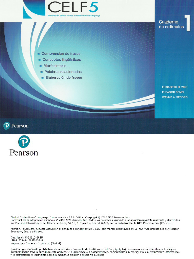 CELF-5 Cuaderno de Estímulos-1 REVISAT | PDF