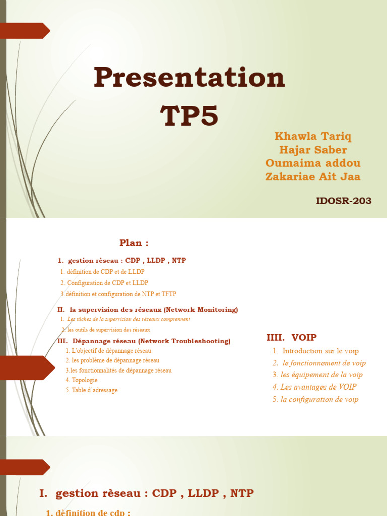 Présentation tp5 | PDF | Voix sur IP | Système de noms de domaines