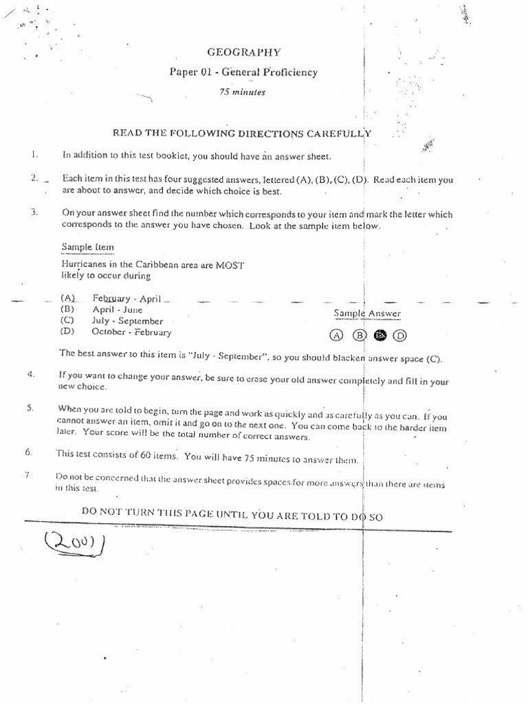 CSEC Geography P1s 2001 - 2023 Booklet | PDF | Equator | Earth Sciences