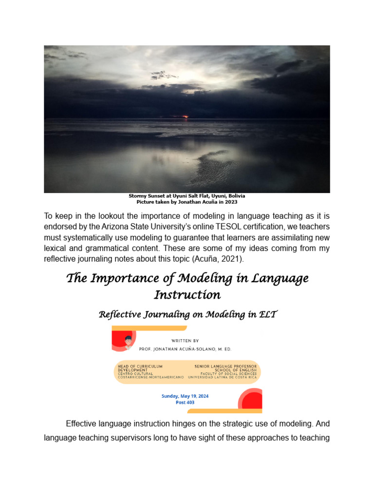 The Importance of Modeling in Language Instruction | PDF | Learning | Language Education