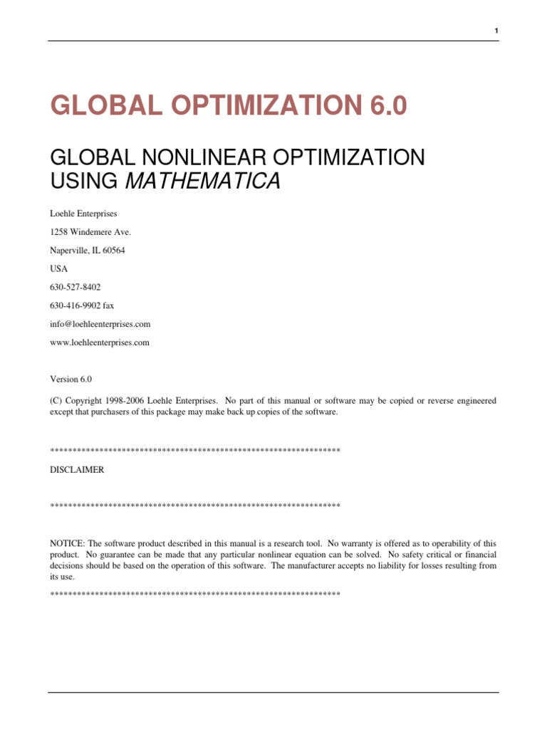 Manual | PDF | Mathematical Optimization | Computer File